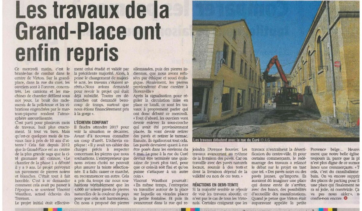 Reprise des travaux de la Grand-Place de Virton - 04/2021 - Trema ...